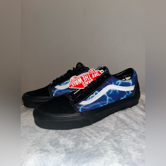 Vans | Shoes | Brand New Blue Lightning Vans | Poshmark